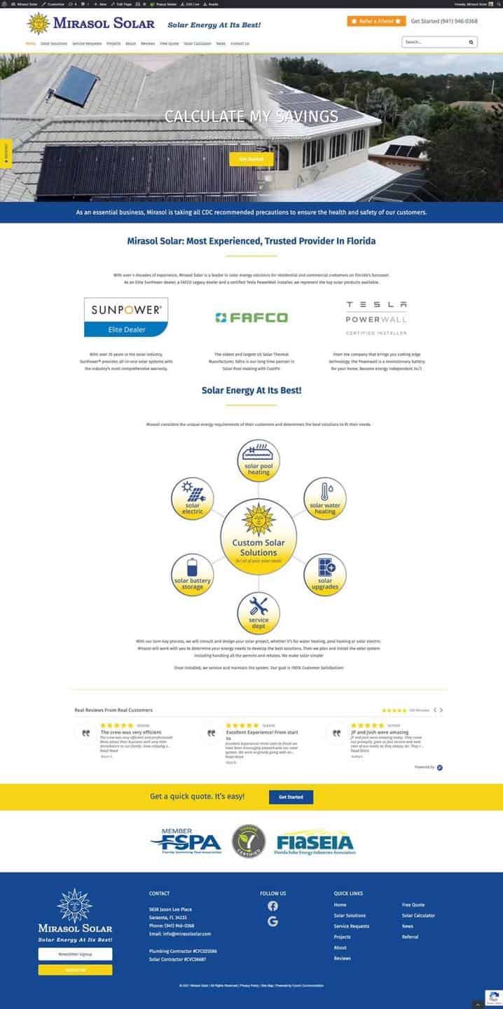 Mirasol Solar Launches New Website | Mirasol Solar | Energy Solutions