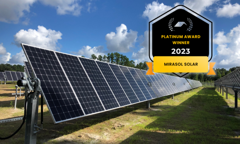 Mirasol Solar Recognized as a 2023 Platinum Solar Award Winner